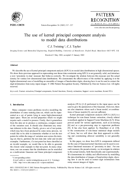 (PDF) The use of kernel principal component analysis to model data ...