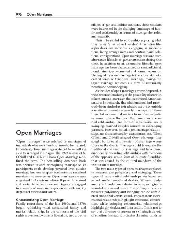 (PDF) Open Marriages