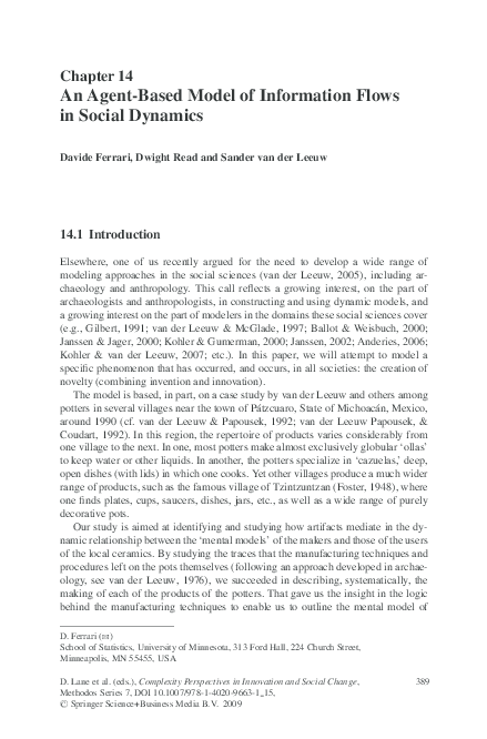 (PDF) An Agent-Based Model of Information Flows in Social Dynamics