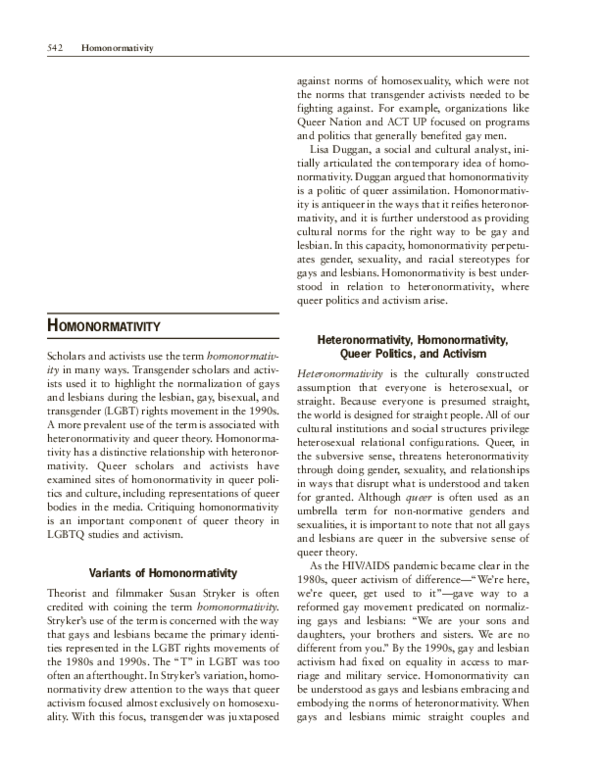 (PDF) Homonormativity