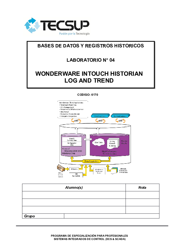 (DOC) CODIGO: 6170 Alumno(s) Nota Grupo PROGRAMA DE ESPECIALIZACIÓN ...