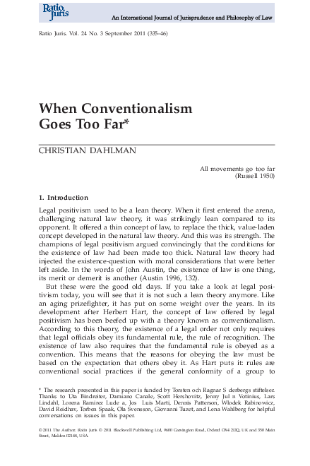 (PDF) When Conventionalism Goes Too Far