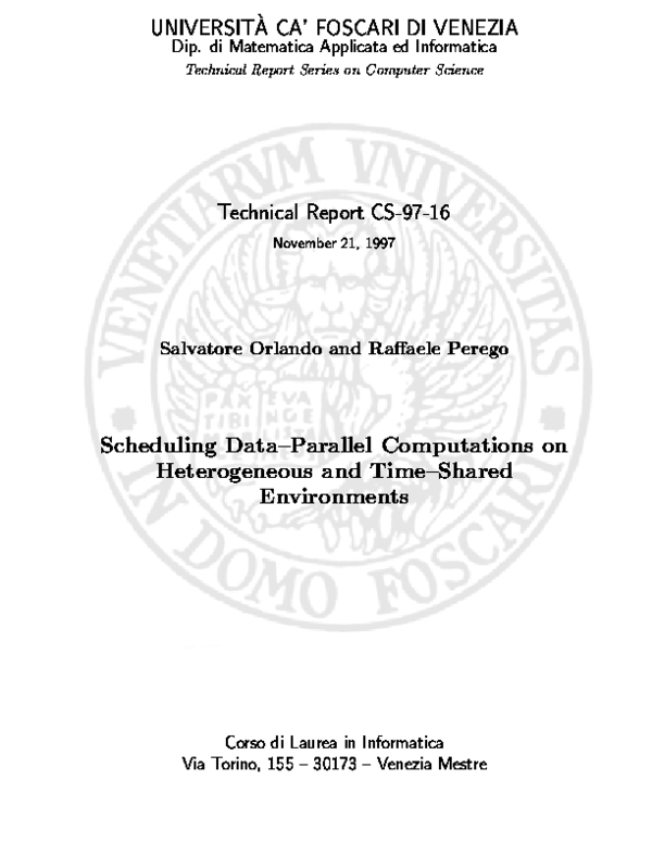 Pdf Scheduling Data Parallel Computations On Heterogeneous And Time