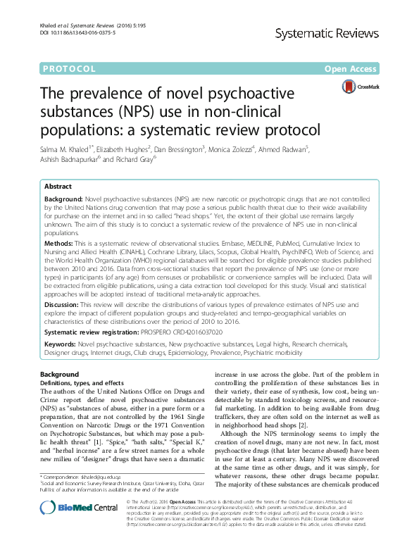 (PDF) The prevalence of novel psychoactive substances (NPS) use in non ...