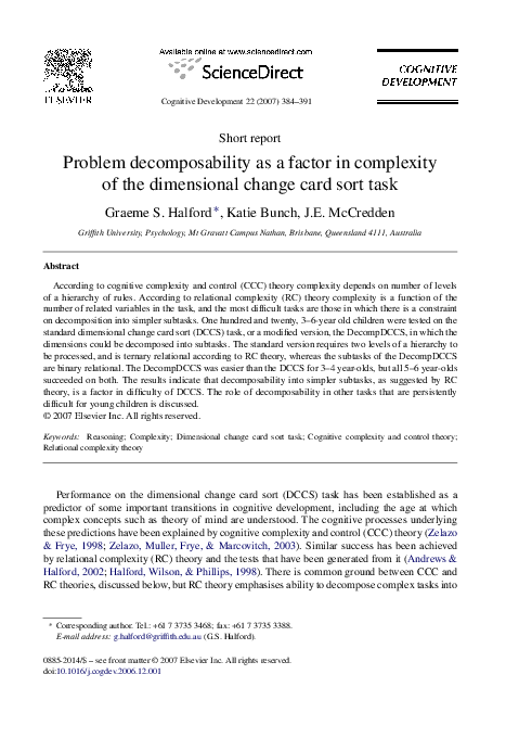 (PDF) Problem decomposability as a factor in complexity of the ...