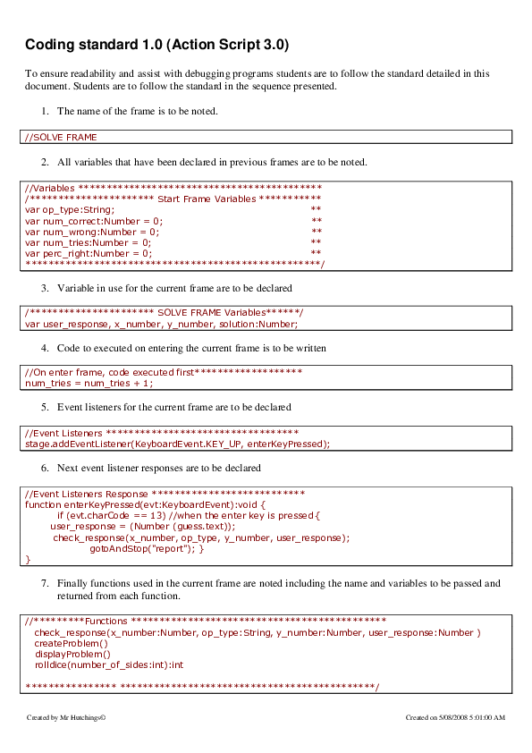 (PDF) A proposed standard for documenting Action Script