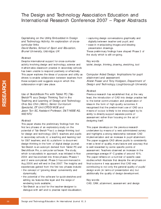 (PDF) The Design and Technology Association Education and International Research Conference 2007 ...