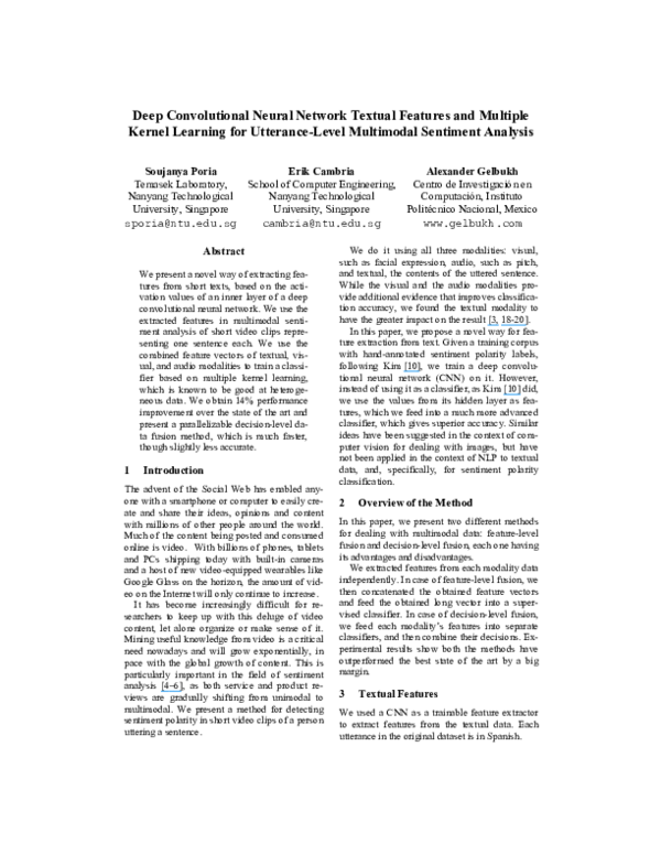 (PDF) Deep Convolutional Neural Network Textual Features and Multiple Kernel Learning for ...