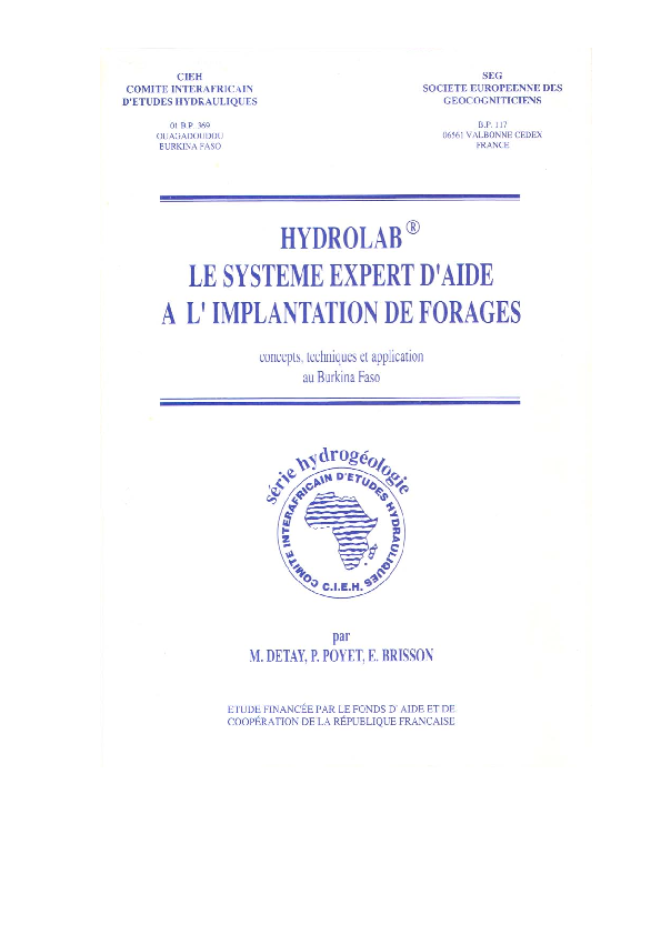 (PDF) HYDROLAB® Le système expert d’aide à l’implantation de forages