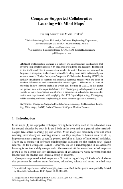 (PDF) Computer-Supported Collaborative Learning with Mind-Maps