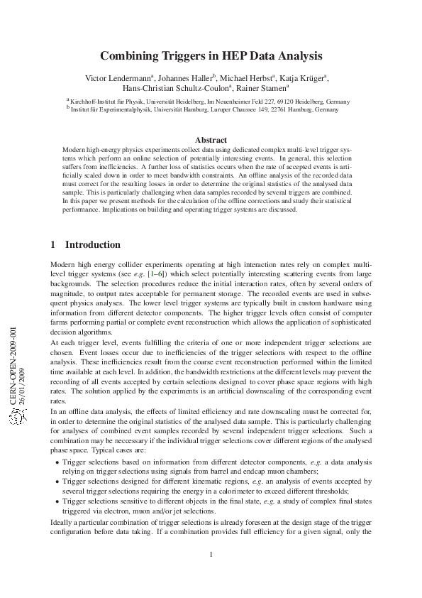 Pdf Combining Triggers In Hep Data Analysis 1469