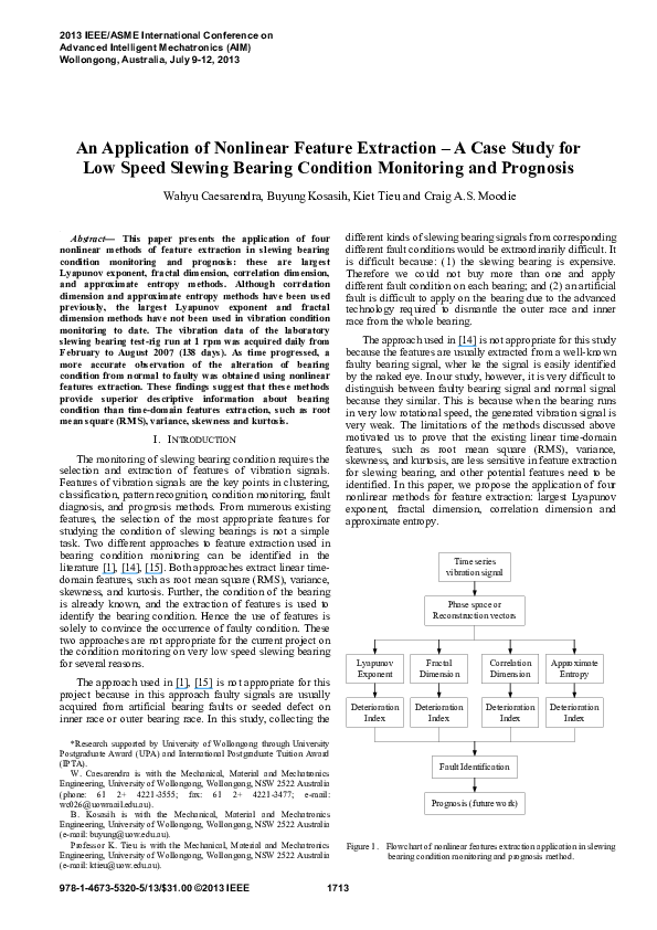 (PDF) An application of nonlinear feature extraction - A case study for low speed slewing ...