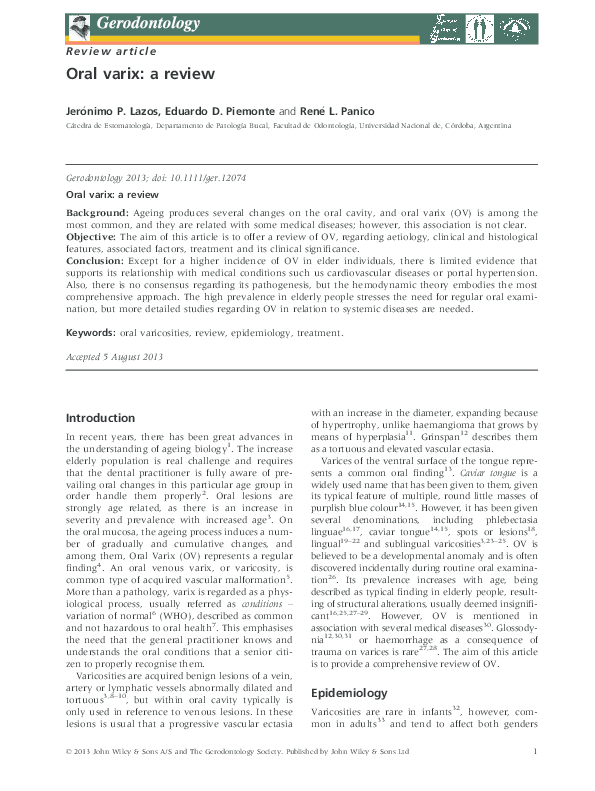(PDF) Oral varix: a review