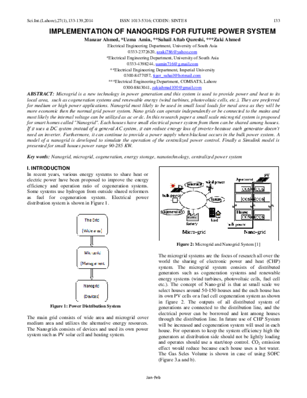 (PDF) IMPLEMENTATION OF NANOGRIDS FOR FUTURE POWER SYSTEM