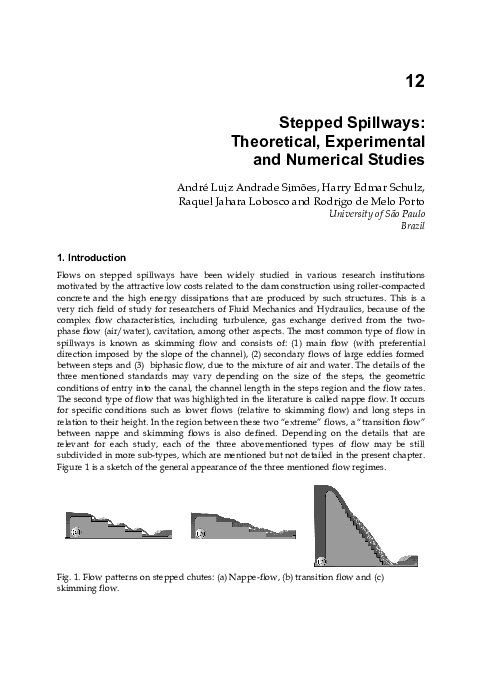 (PDF) Stepped Spillways: Theoretical, Experimental and Numerical Studies