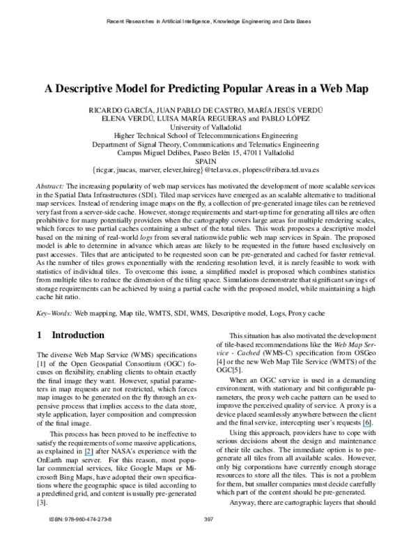 (PDF) A descriptive model for predicting popular areas in a web map