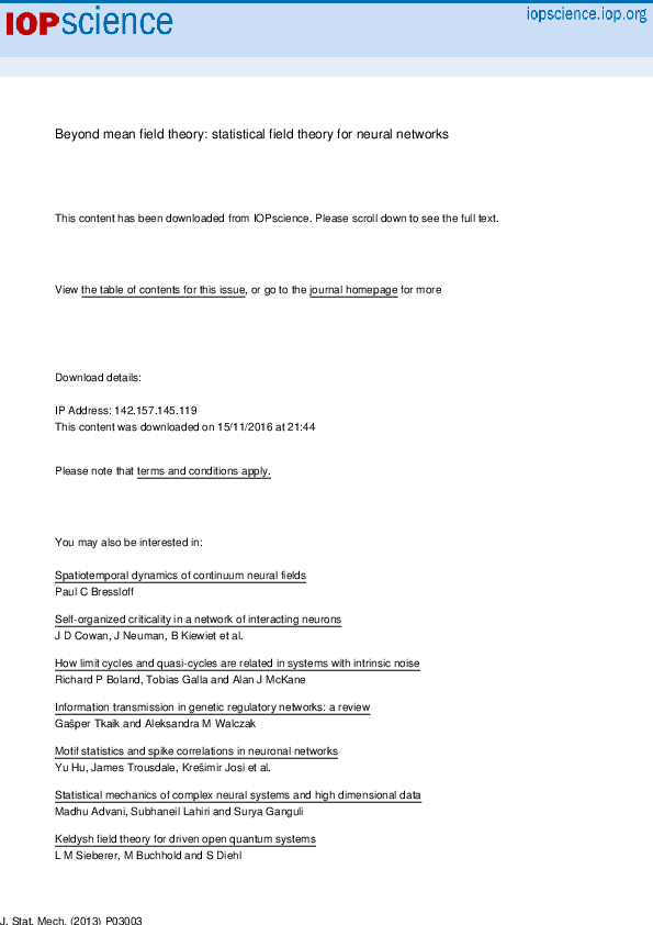 (PDF) Beyond Mean Field