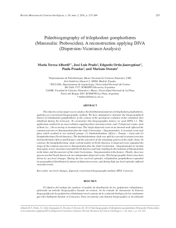(PDF) Paleobiogeography of trilophodont gomphotheres (Mammalia ...
