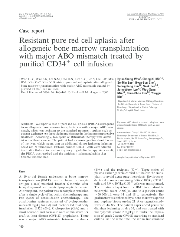 (PDF) Resistant pure red cell aplasia after allogeneic stem cell ...
