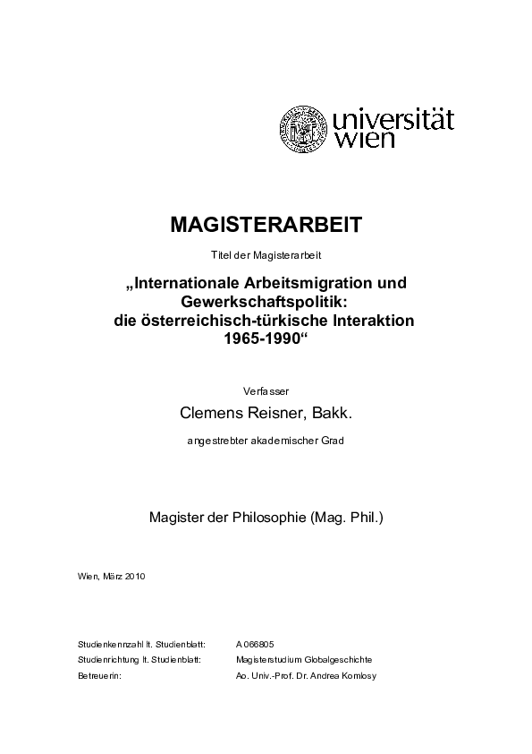 (PDF) Internationale Arbeitsmigration und Gewerkschaftspolitikdie ...