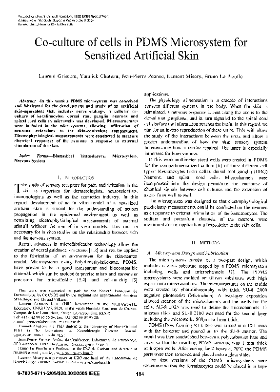 (PDF) Co-culture of cells in PDMS microsystem for sensitized artificial ...