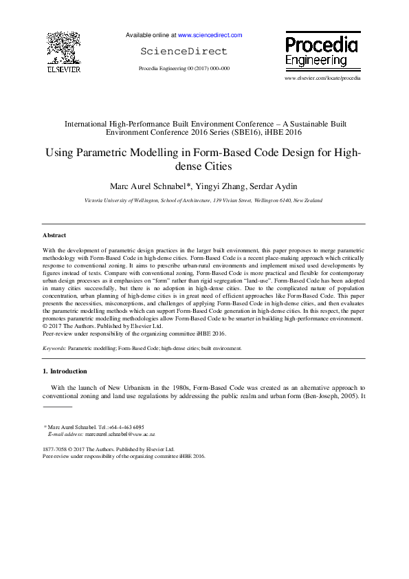 (PDF) Using Parametric Modelling in Form-Based Code Design for High- dense Cities