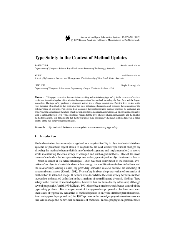 (PDF) Type Safety in the Context of Method Updates
