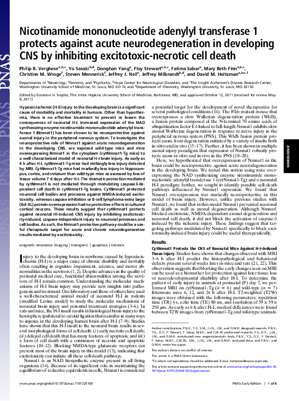 (PDF) Nicotinamide mononucleotide adenylyl transferase 1 protects against acute ...