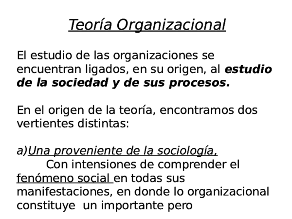 (PPT) ° Diapositiva Teoría Organizacional