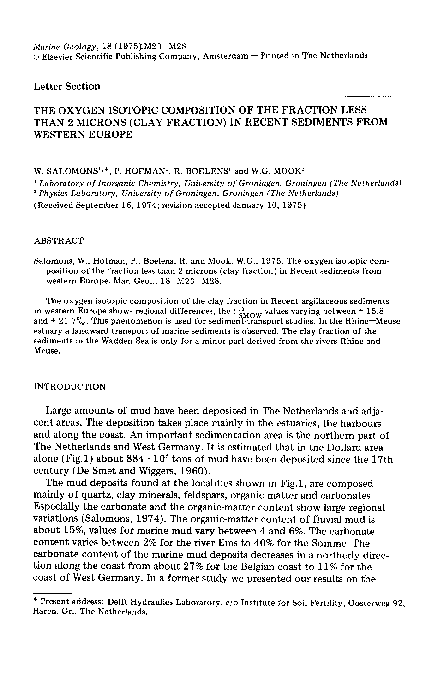 (PDF) The oxygen isotopic composition of the fraction less than 2 ...