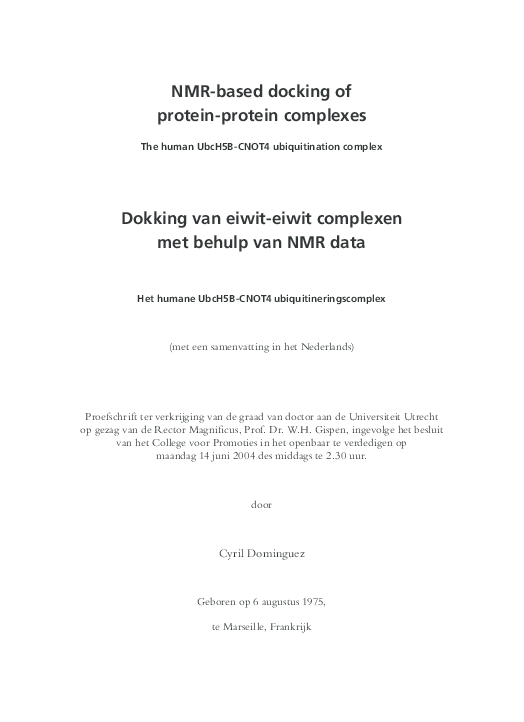 (PDF) Structural Model of the UbcH5B/CNOT4 Complex Revealed by ...