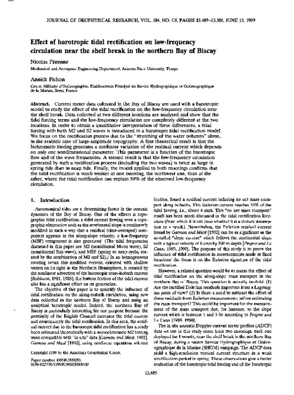 (PDF) Effect of barotropic tidal rectification on low-frequency ...