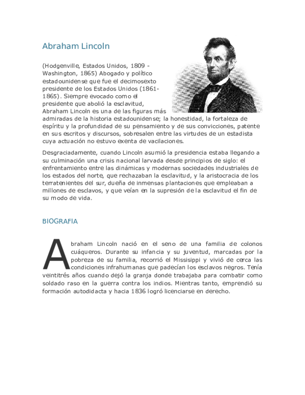 (DOC) Abraham Lincoln [ESP]