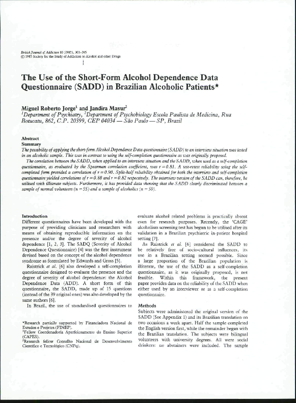 (PDF) The Use of the Short‐Form Alcohol Dependence Data Questionnaire ...
