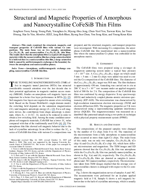 (PDF) Structural and magnetic properties of amorphous iron oxide