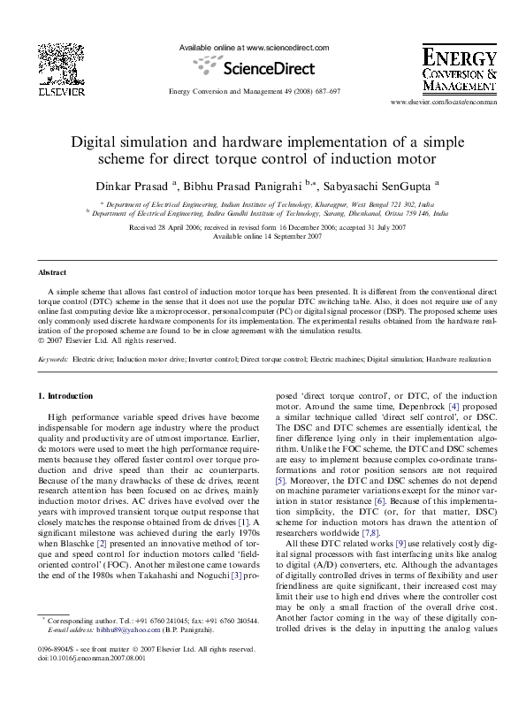 Pdf Digital Simulation And Hardware Implementation Of A Simple Scheme