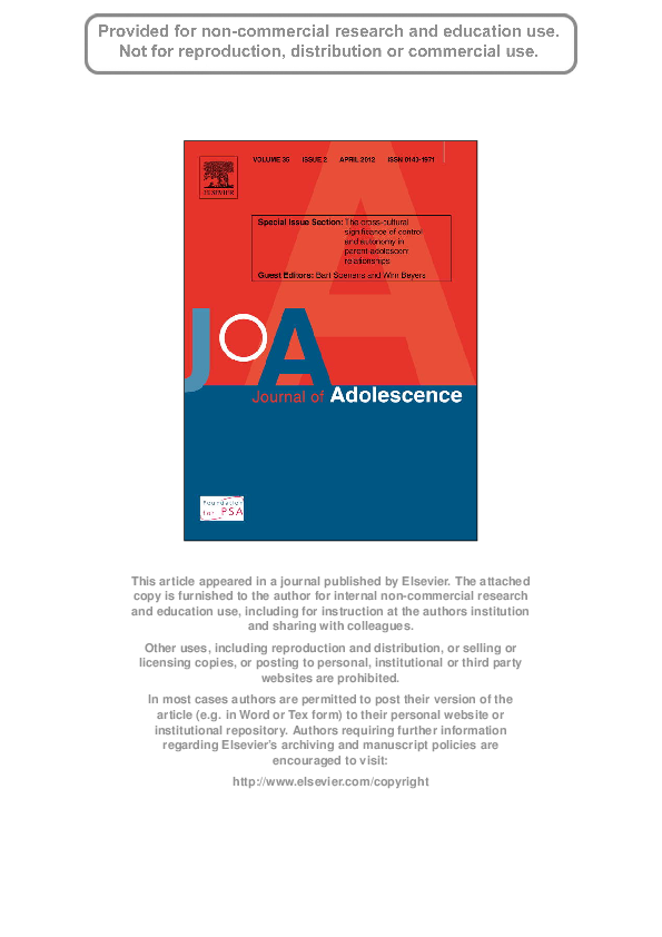 (PDF) Brief report: The Identity Style Inventory (ISI3) and the Utrecht ...