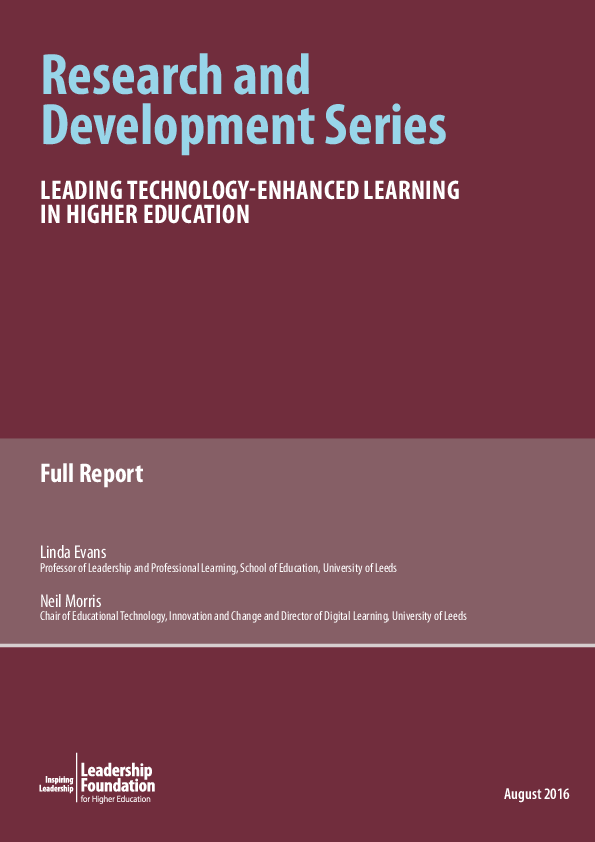 (PDF) LEADING TECHNOLOGY-ENHANCED LEARNING IN HIGHER EDUCATION Research ...