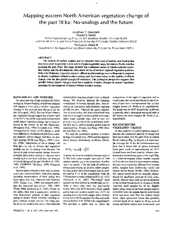 (PDF) Mapping eastern North American vegetation change of the past 18 ...