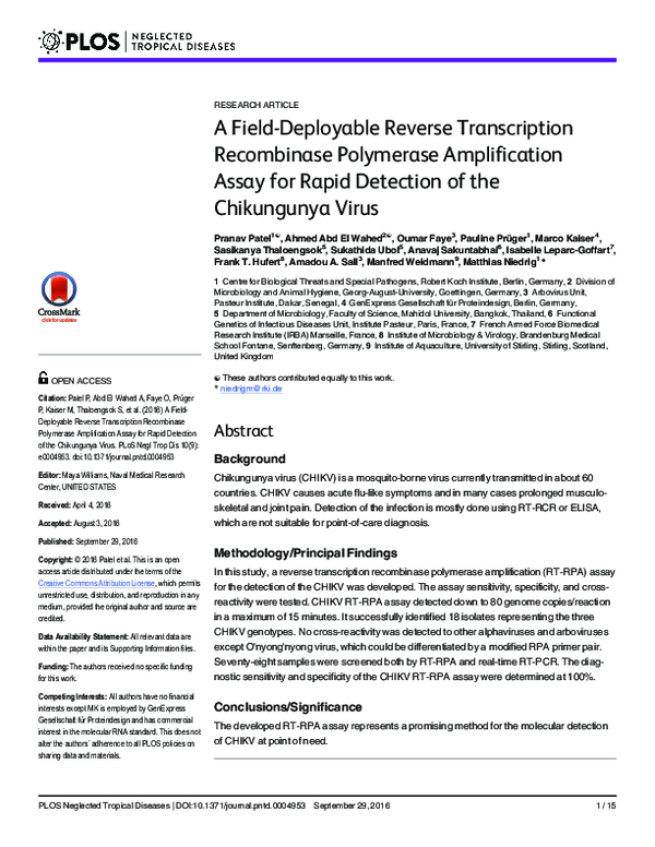 (PDF) A Field-Deployable Reverse Transcription Recombinase Polymerase Amplification Assay for ...