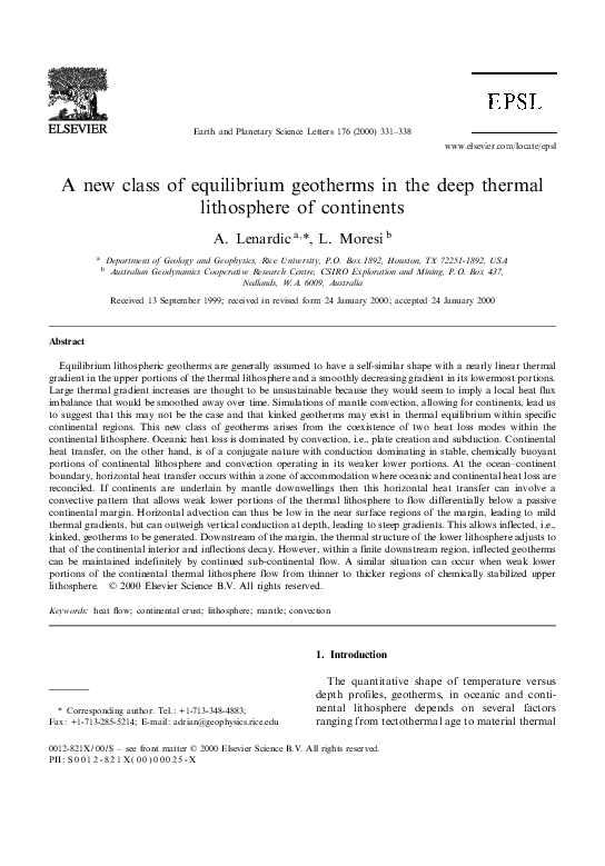 (PDF) A new class of equilibrium geotherms in the deep thermal ...