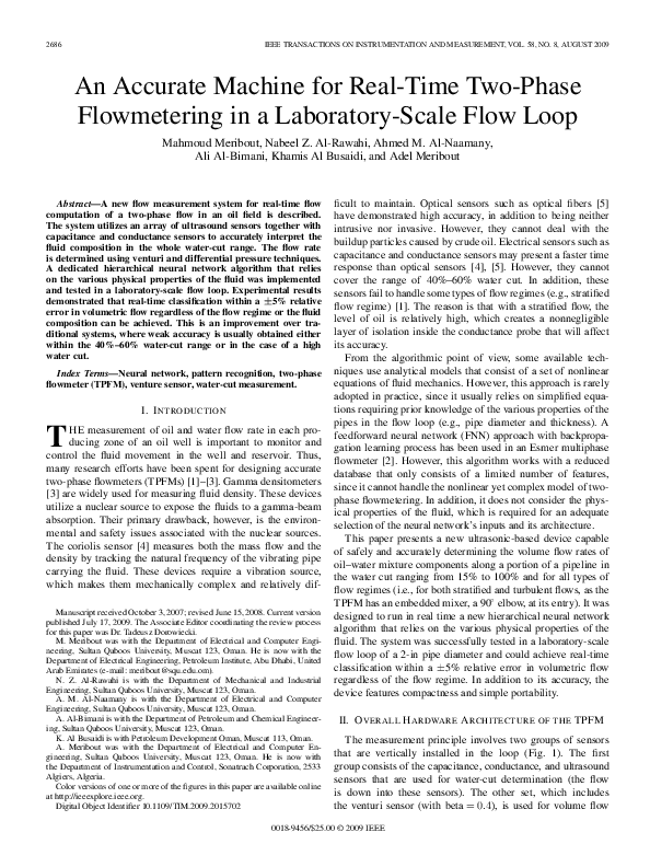 (PDF) An Accurate Machine for Real-Time Two-Phase Flowmetering in a ...