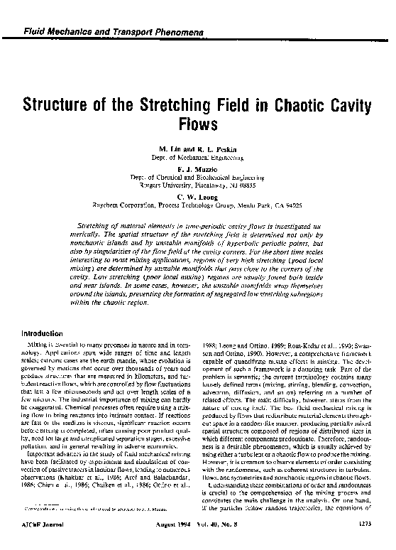 (PDF) Structure of the stretching field in chaotic cavity flows