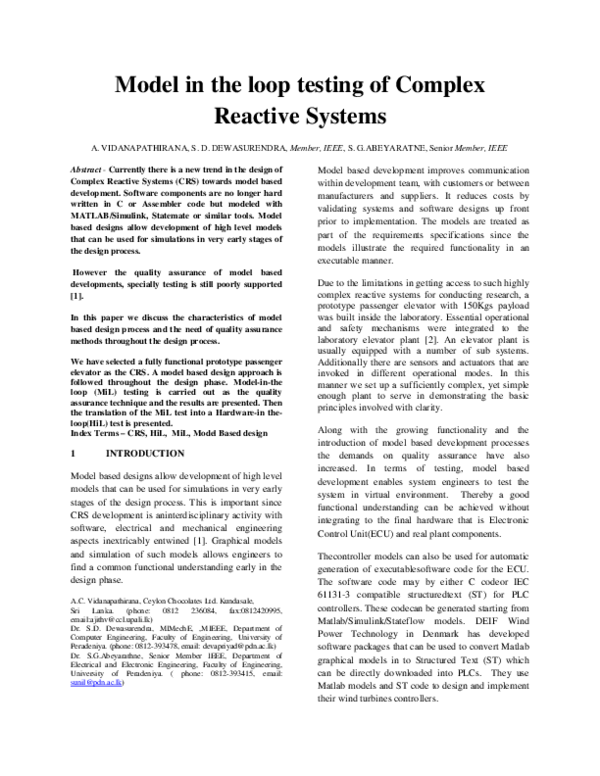 Pdf Model In The Loop Testing Of Complex Reactive Systems 1150