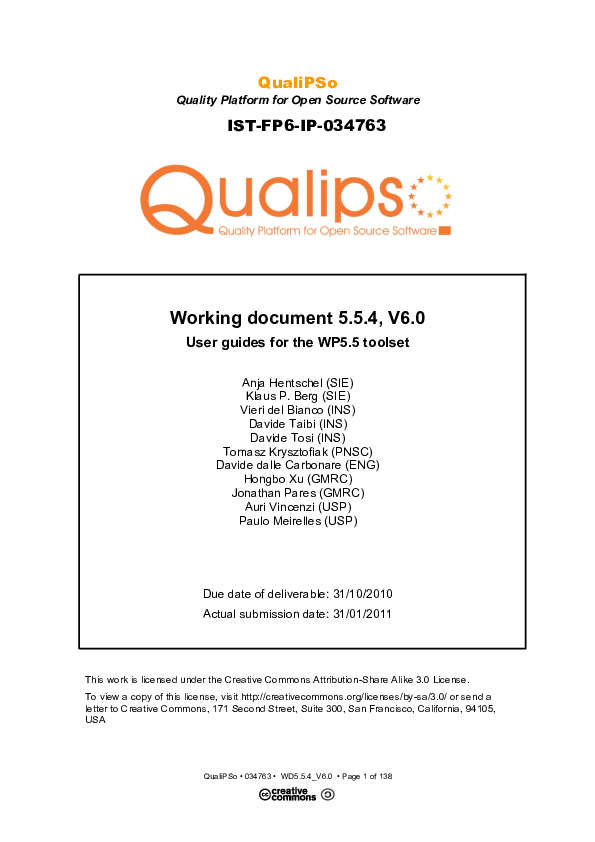 (PDF) Tools required for the QualiPSo collaborative platform | Davide ...