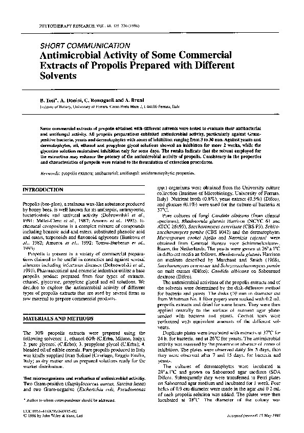 (PDF) Antimicrobial Activity of Some Commercial Extracts of Propolis ...