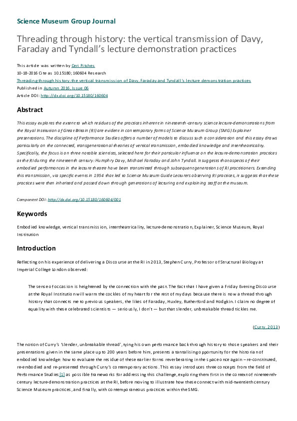 (PDF) Threading through history: the vertical transmission of Davy ...