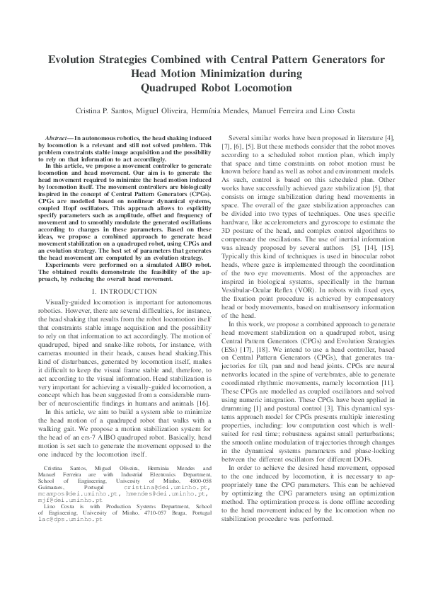 (PDF) Evolution strategies combined with central pattern generators for ...