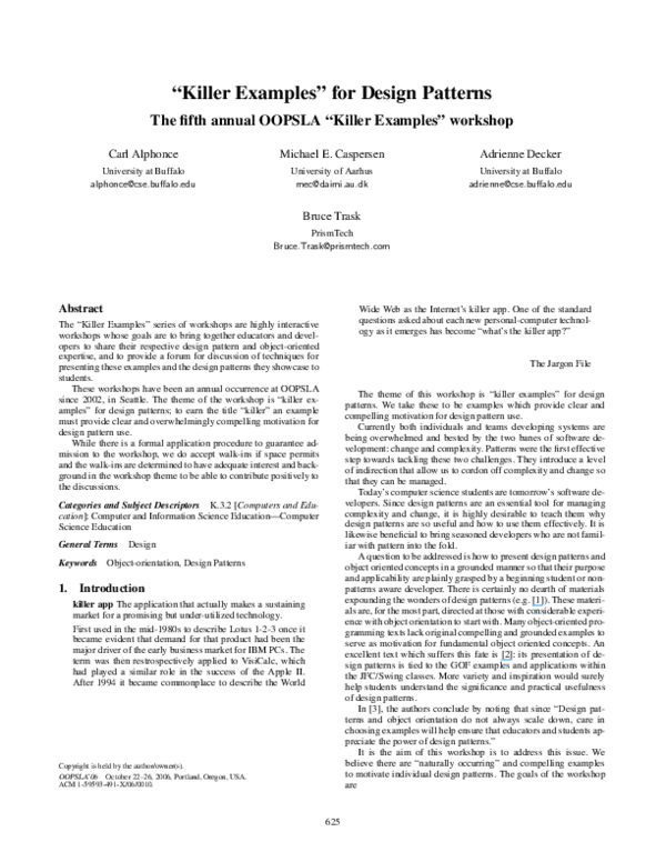 (PDF) Killer examples" for design patterns
