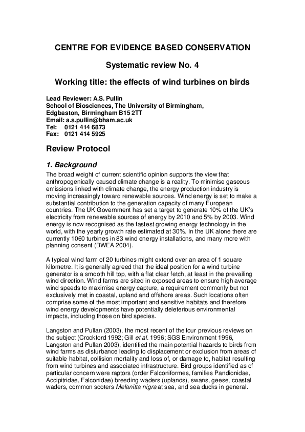 (PDF) CENTRE FOR EVIDENCE BASED CONSERVATION Systematic review No. 4 ...